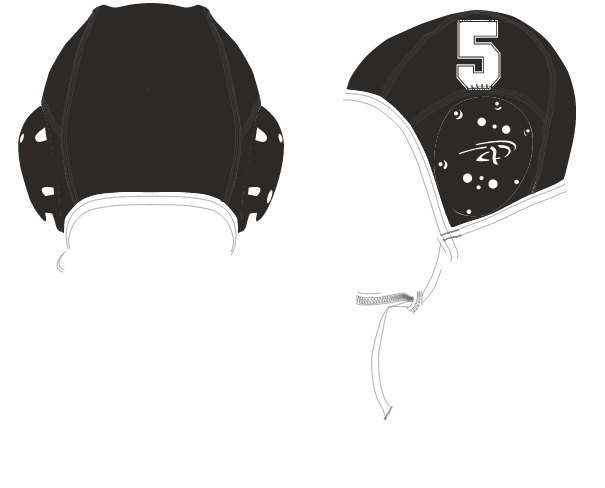 Solid Black Water Polo Cap with 8cm numbers - Agonswim.com