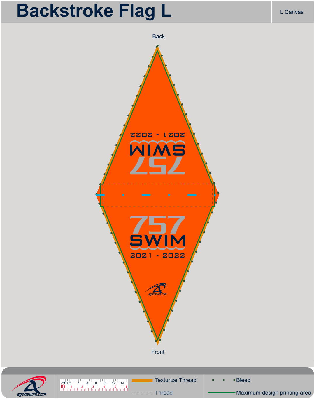 Canvas Backstroke flag large (2022) - Agonswim.com