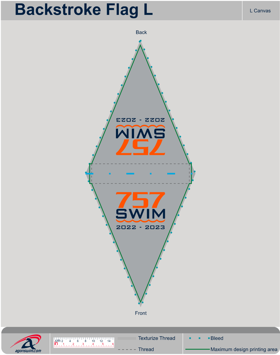 Canvas Backstroke flag large (2023) - Agonswim.com