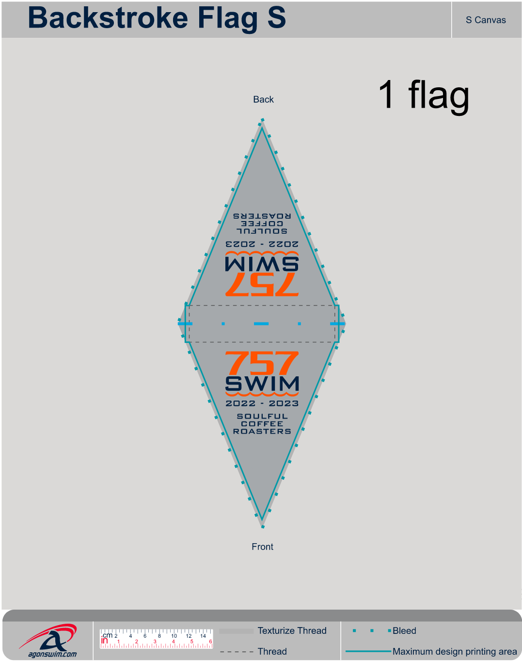 Canvas Backstroke Flag Small (2023) - Agonswim.com