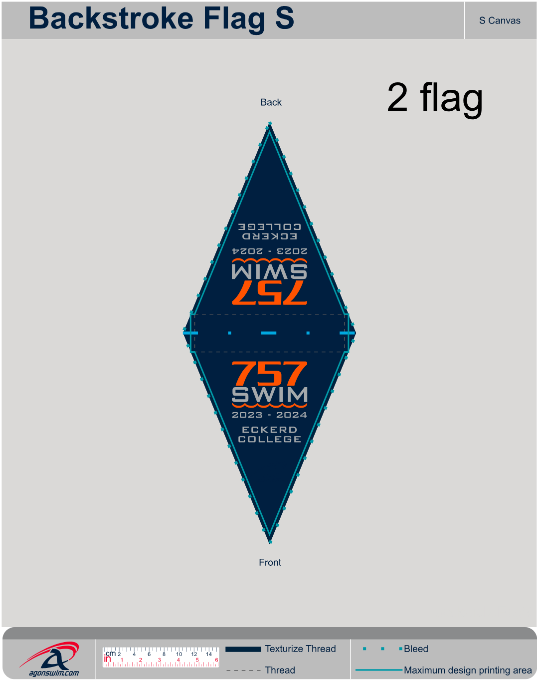Canvas Backstroke Flag Small (2024) - Agonswim.com