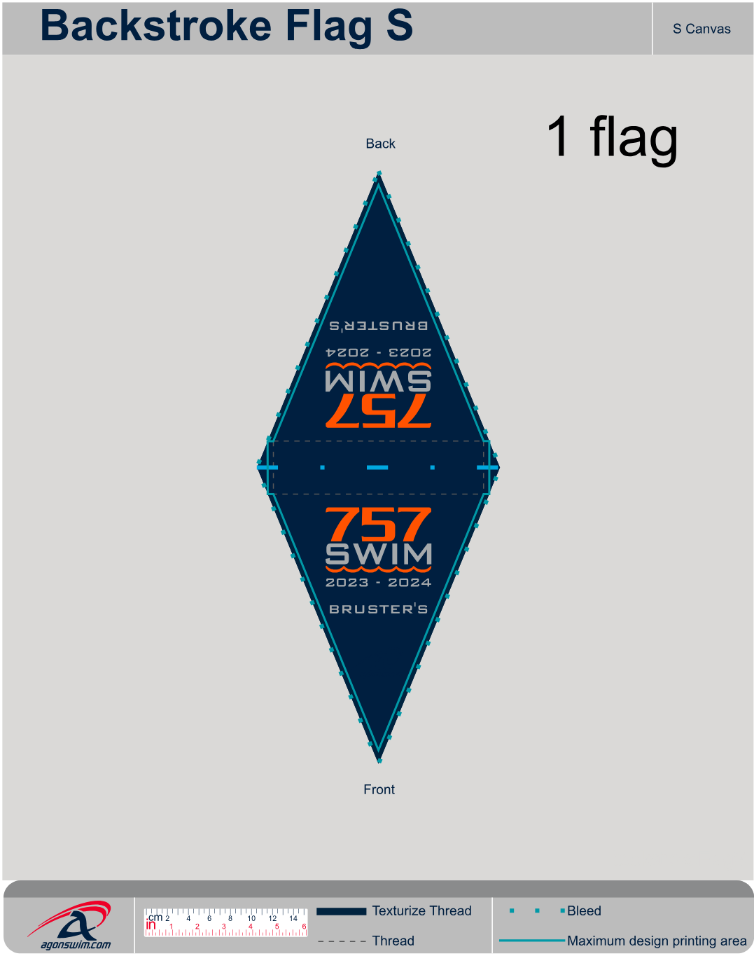 Canvas Backstroke Flag Small (2024) - Agonswim.com