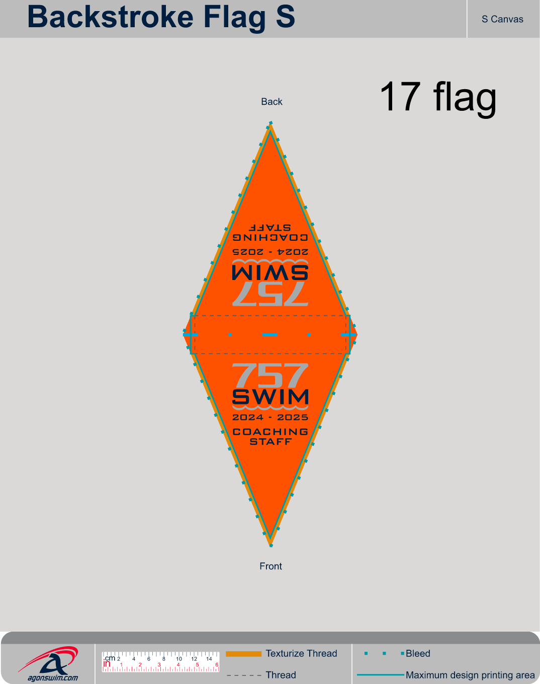 Canvas Backstroke Flag Small (2025) - Agonswim.com