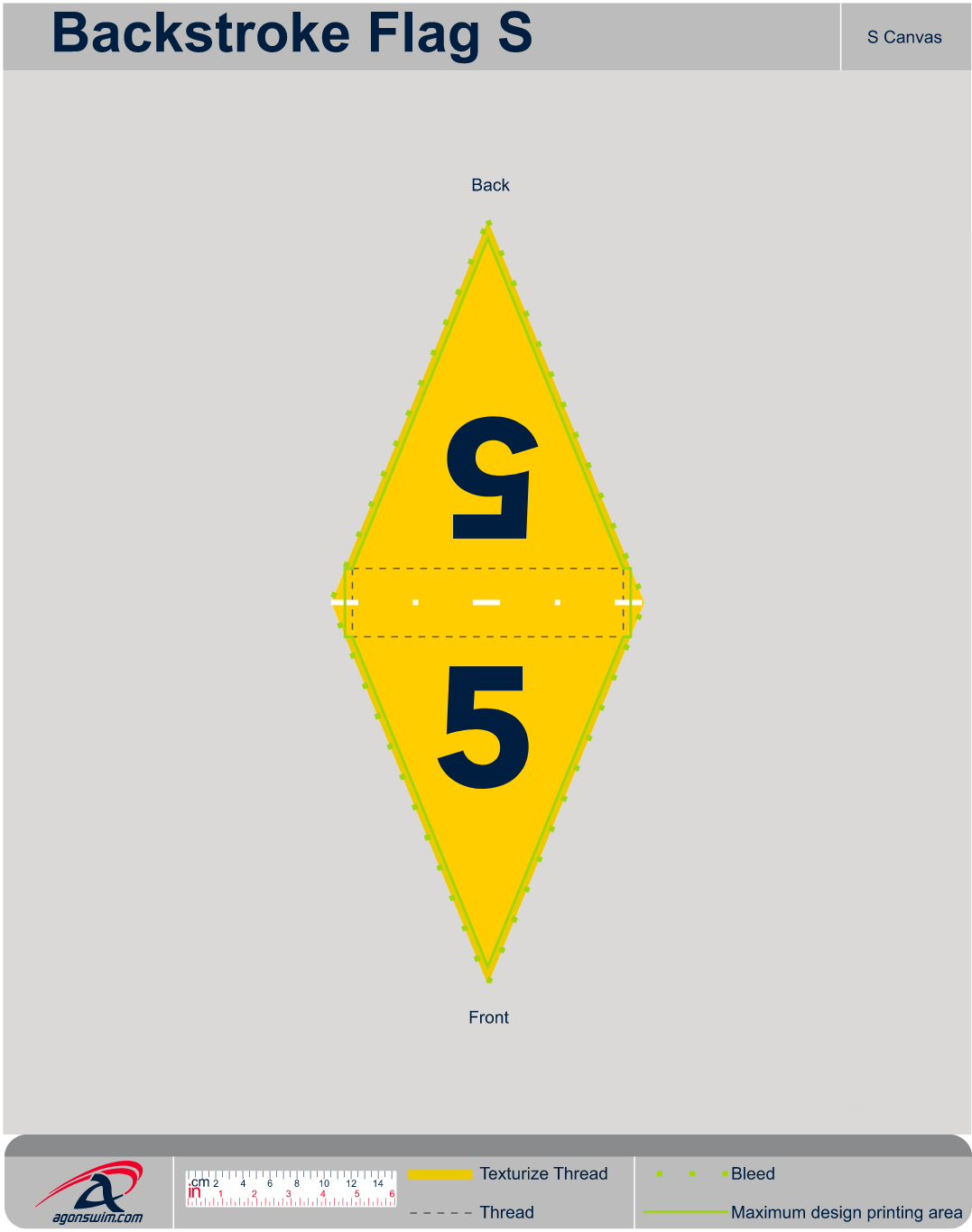 Canvas Backstroke Flag Small (2022) - Agonswim.com