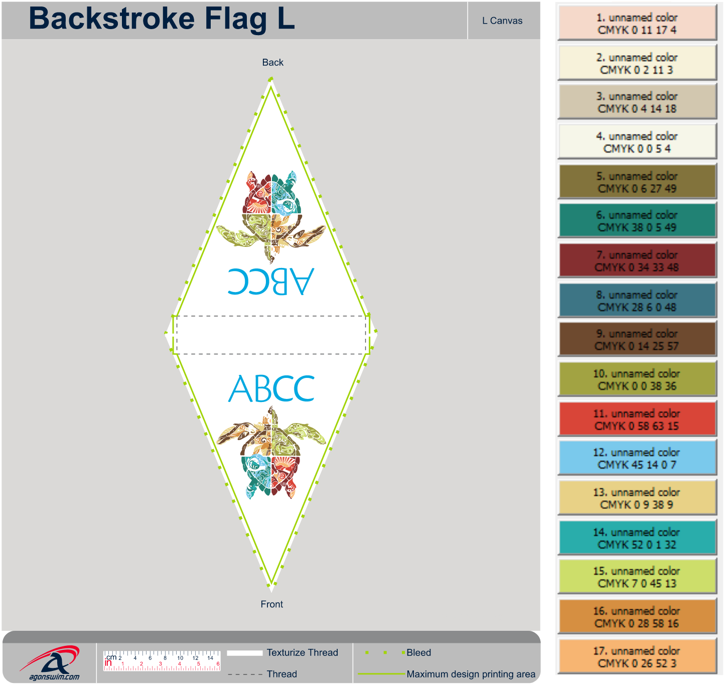 Canvas Backstroke flag large (2022) - Agonswim.com