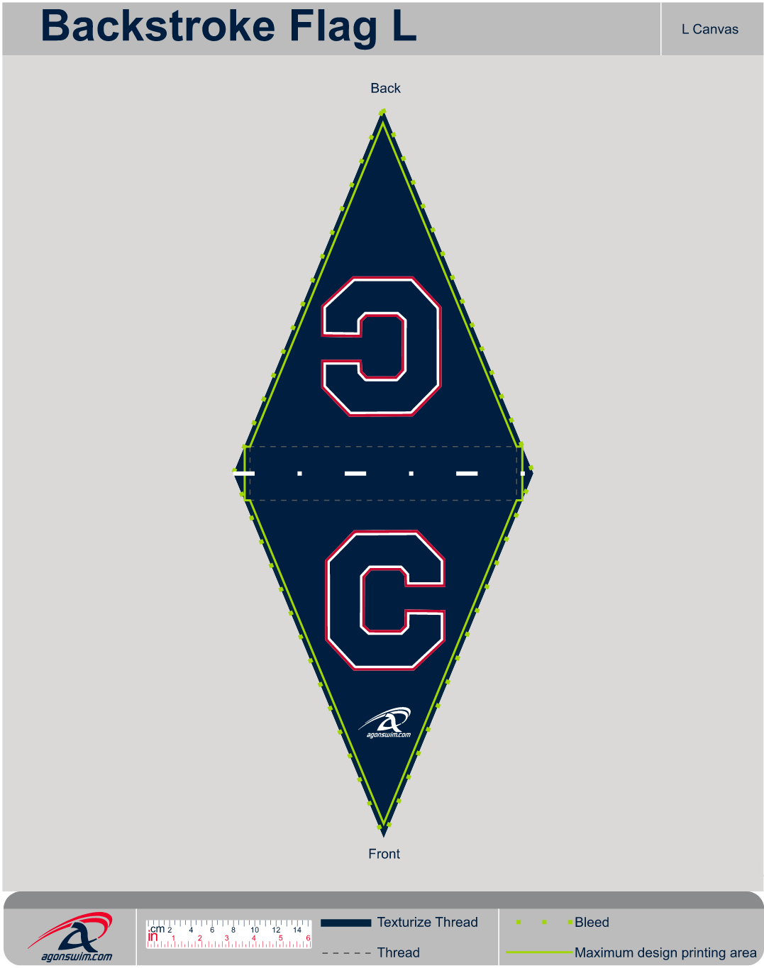 Canvas Backstroke flag large (2023) - Agonswim.com