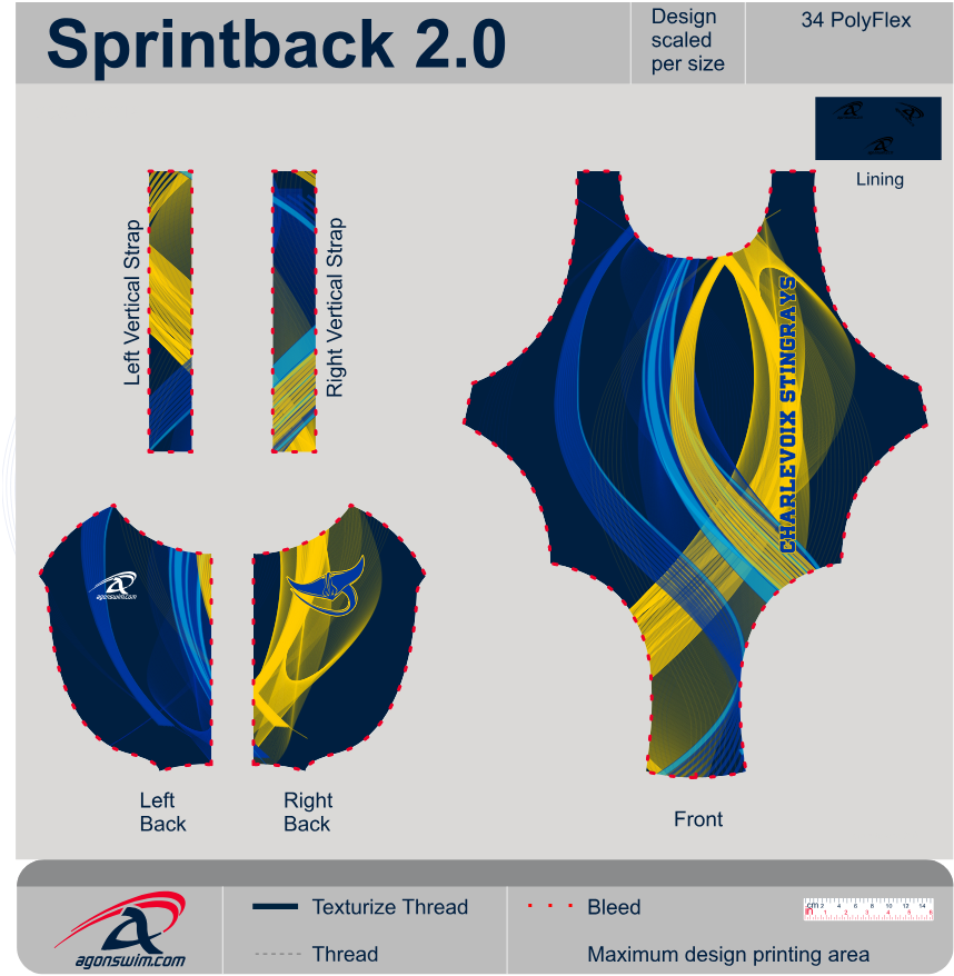 PolyFlex SprintBack 2.0 Fully Front and Back Lined (2019) - Agonswim.com