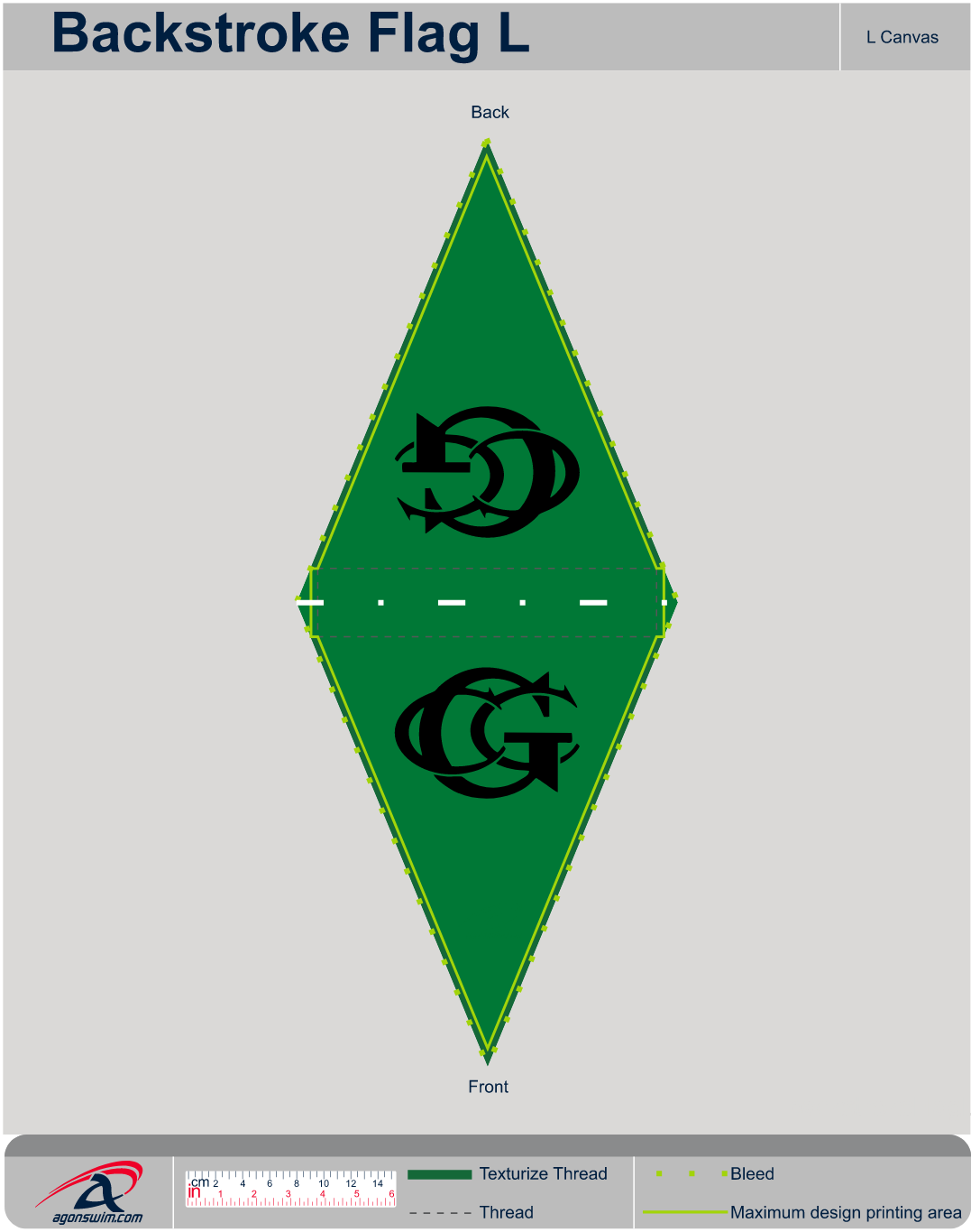 Canvas Backstroke flag large (2022) - Agonswim.com