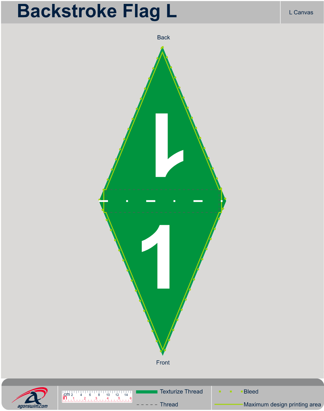 Canvas Backstroke flag large (2023) - Agonswim.com