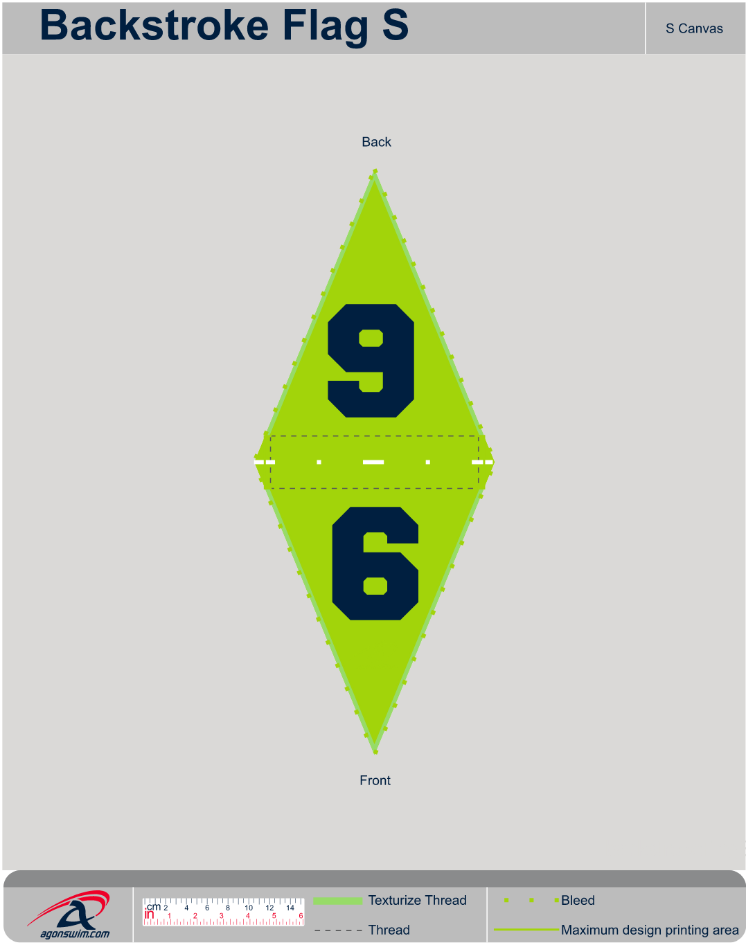 Canvas Backstroke Flag Small (2023) - Agonswim.com