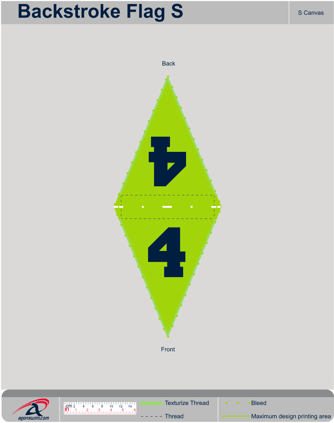 Canvas Backstroke Flag Small (2023) - Agonswim.com