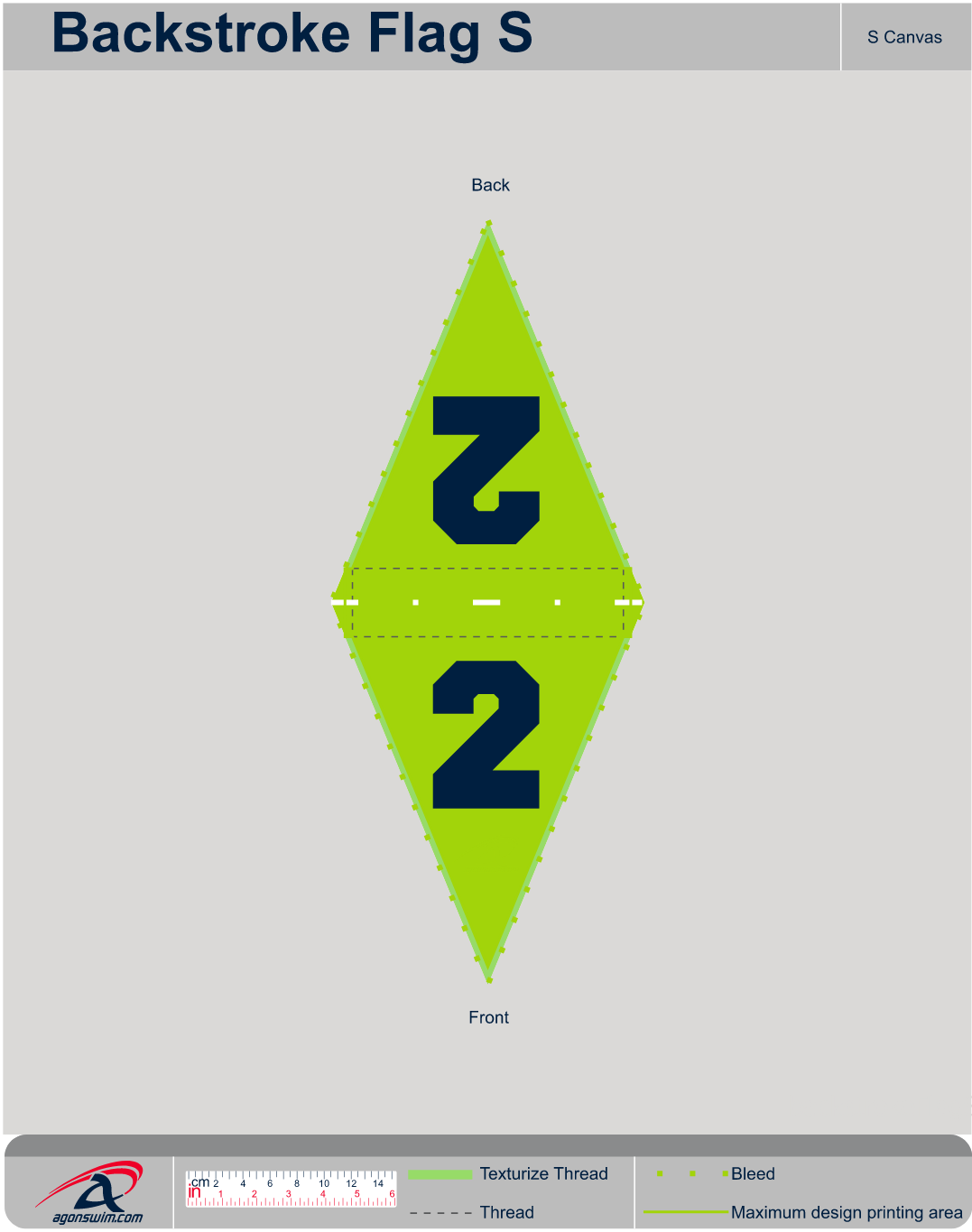 Canvas Backstroke Flag Small (2023) - Agonswim.com