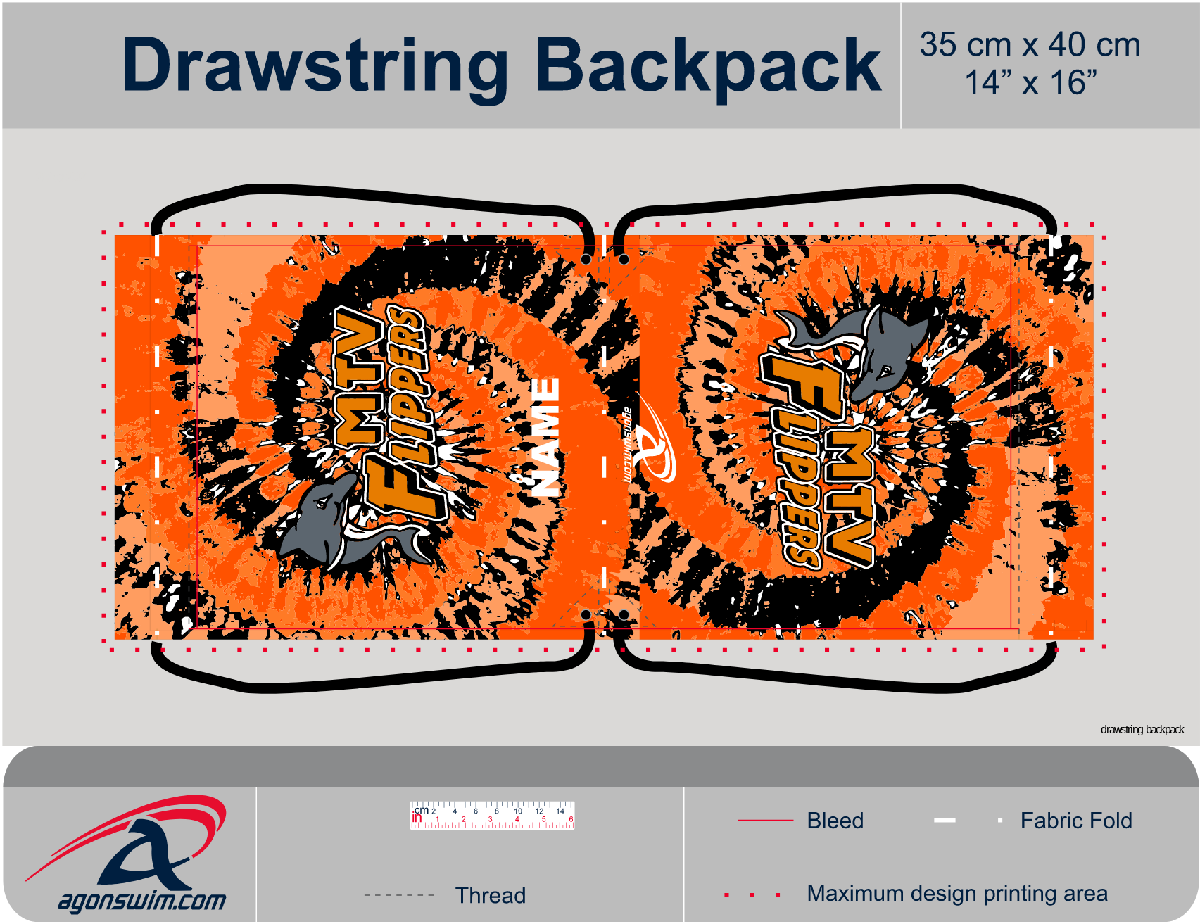 Havana Drawstring backpack 14"x16" (2021) - Agonswim.com