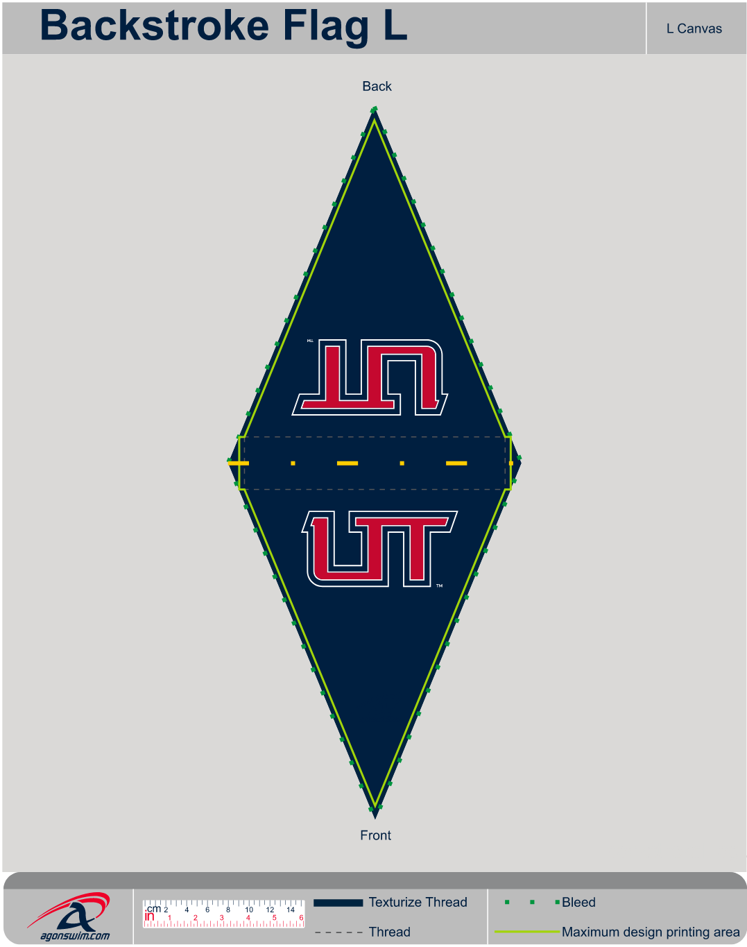 Canvas Backstroke flag large (2022) - Agonswim.com