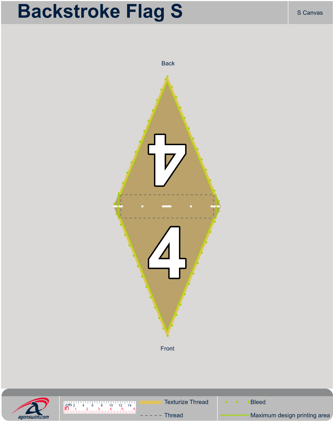 Canvas Backstroke Flag Small (2022) - Agonswim.com