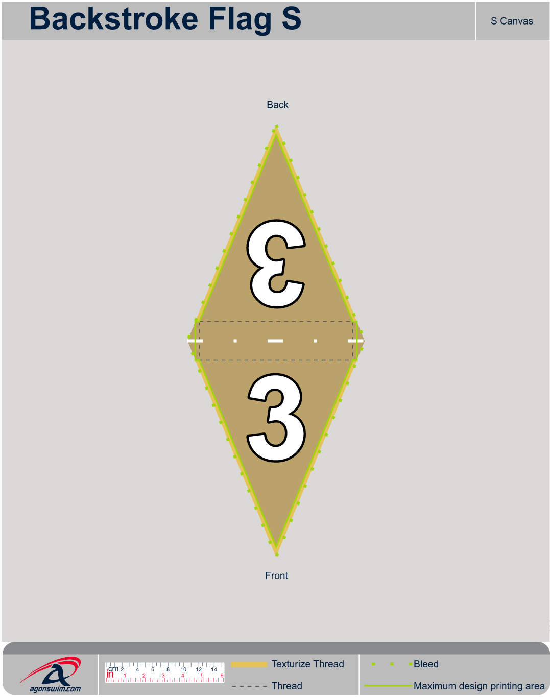 Canvas Backstroke Flag Small (2022) - Agonswim.com