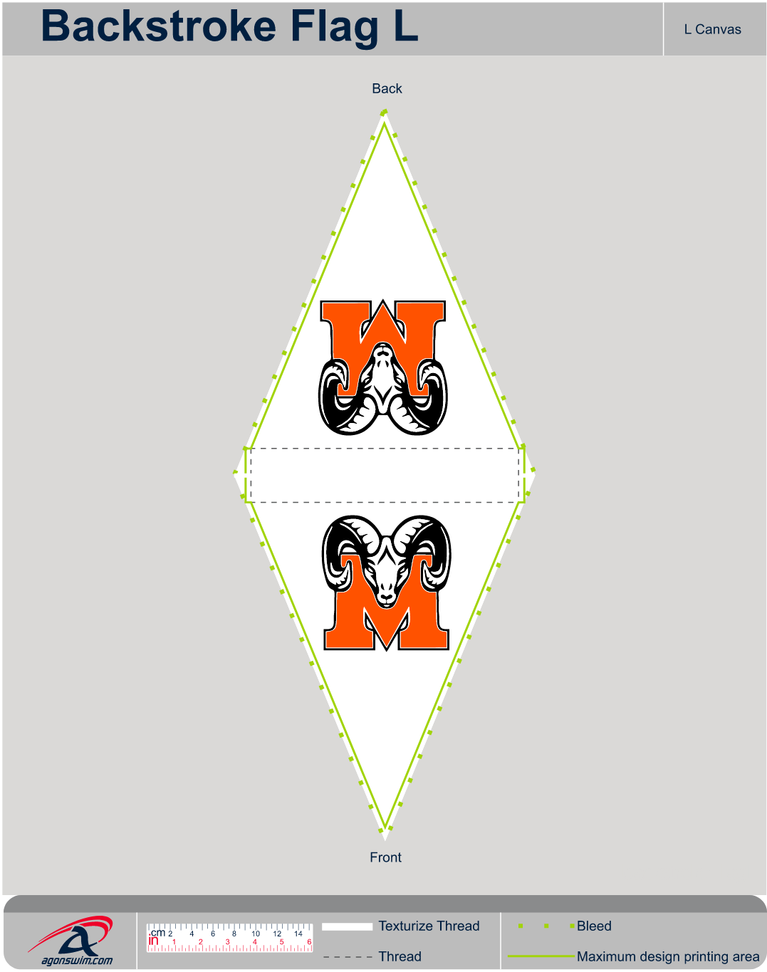 Canvas Backstroke flag large (2021) - Agonswim.com