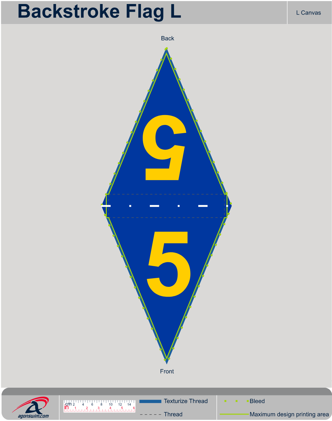 Canvas Backstroke flag large (2022) - Agonswim.com