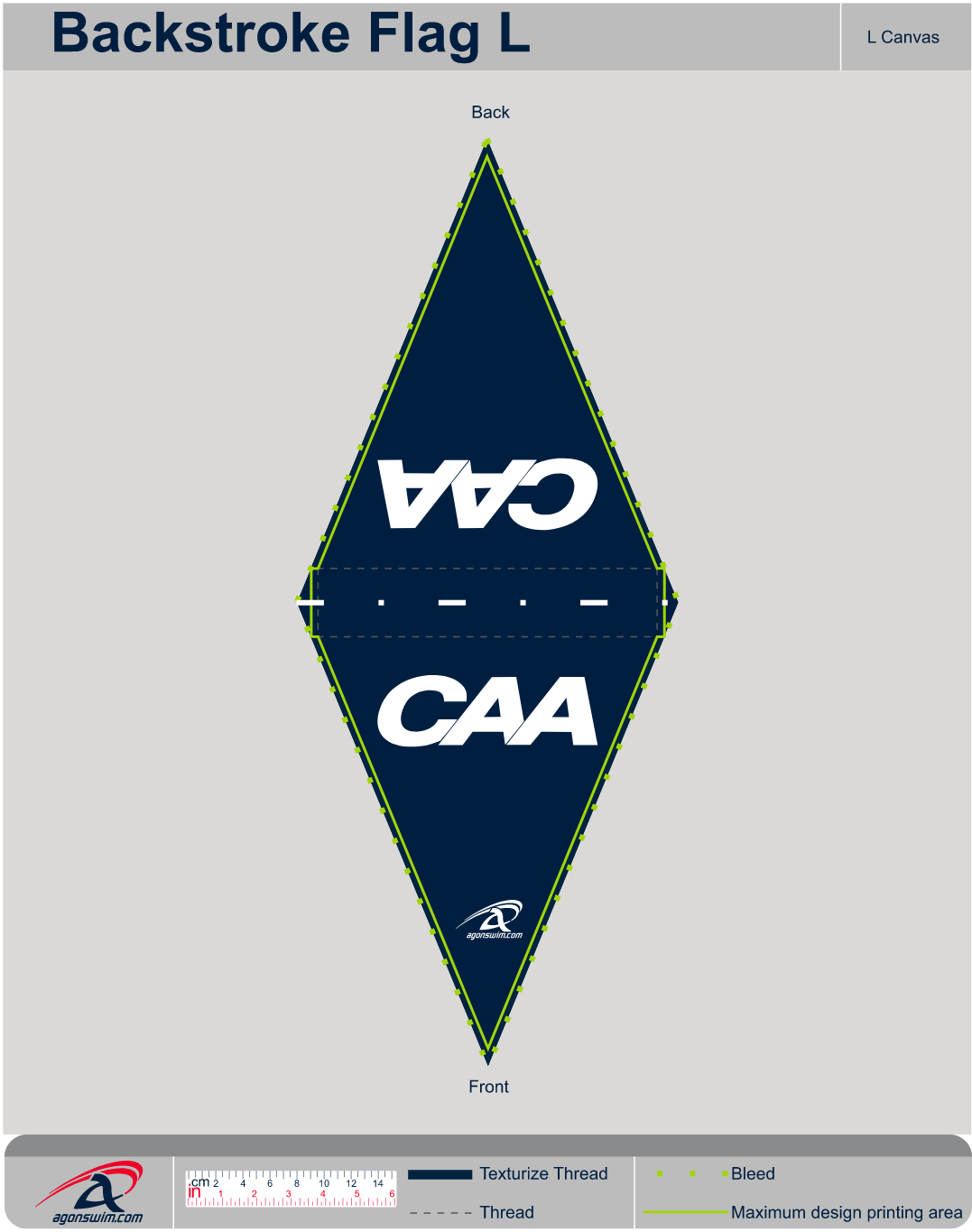 Canvas Backstroke flag large (2022) - Agonswim.com