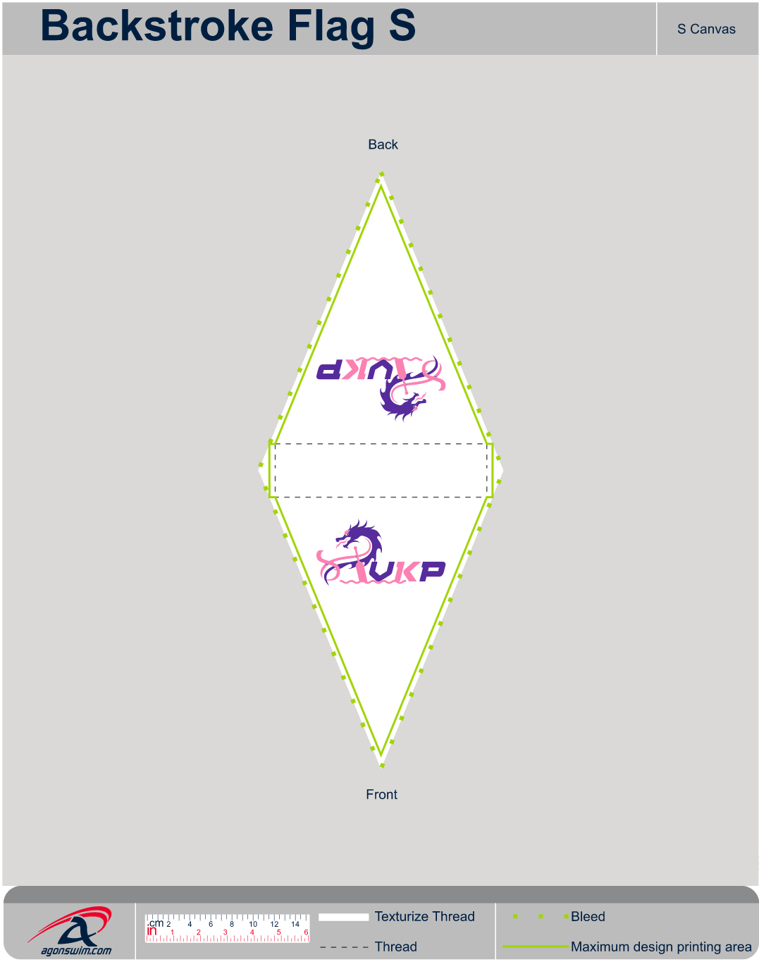 Canvas Backstroke Flag Small (2022) - Agonswim.com