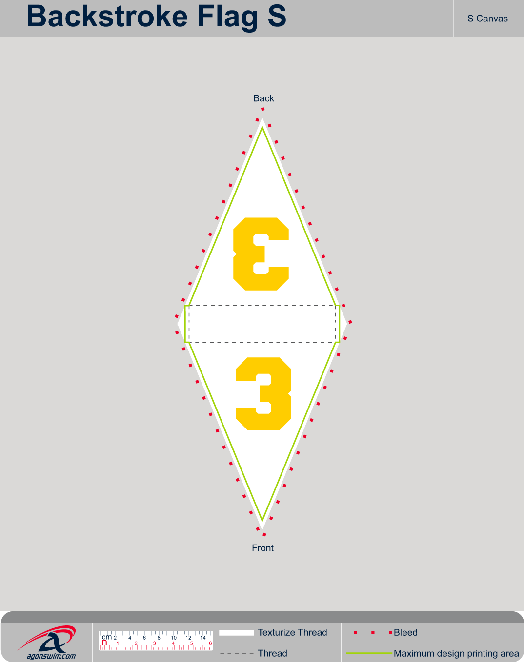 Canvas Backstroke Flag Small (2025) - Agonswim.com