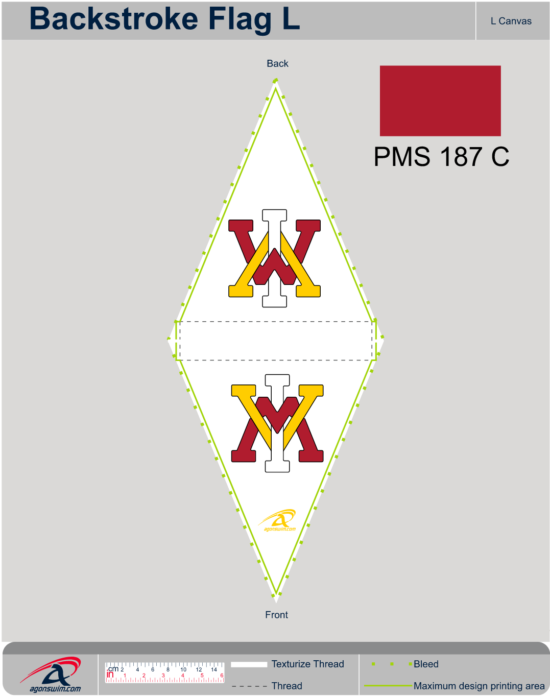 Canvas Backstroke flag large (2021) - Agonswim.com