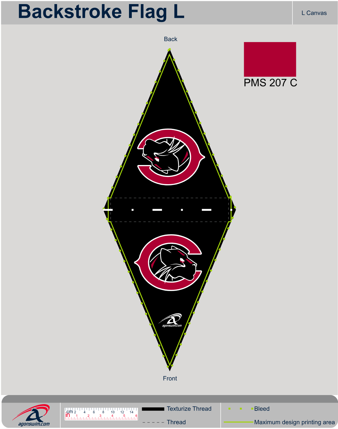 Canvas Backstroke flag large (2023) - Agonswim.com