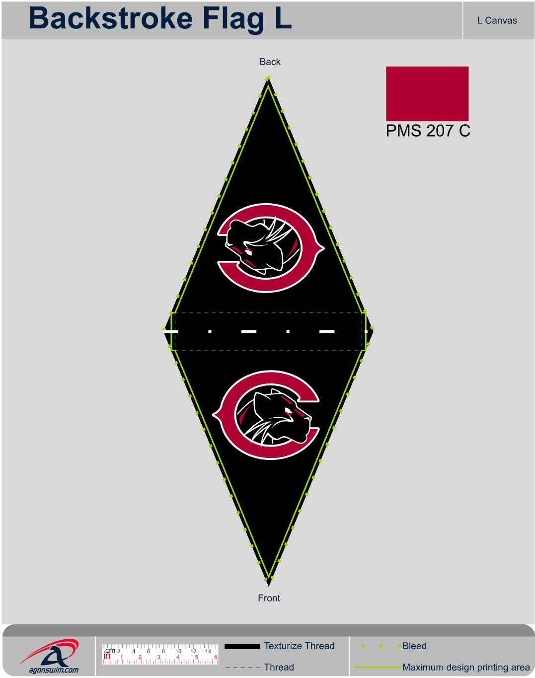 Canvas Backstroke flag large (2023) - Agonswim.com