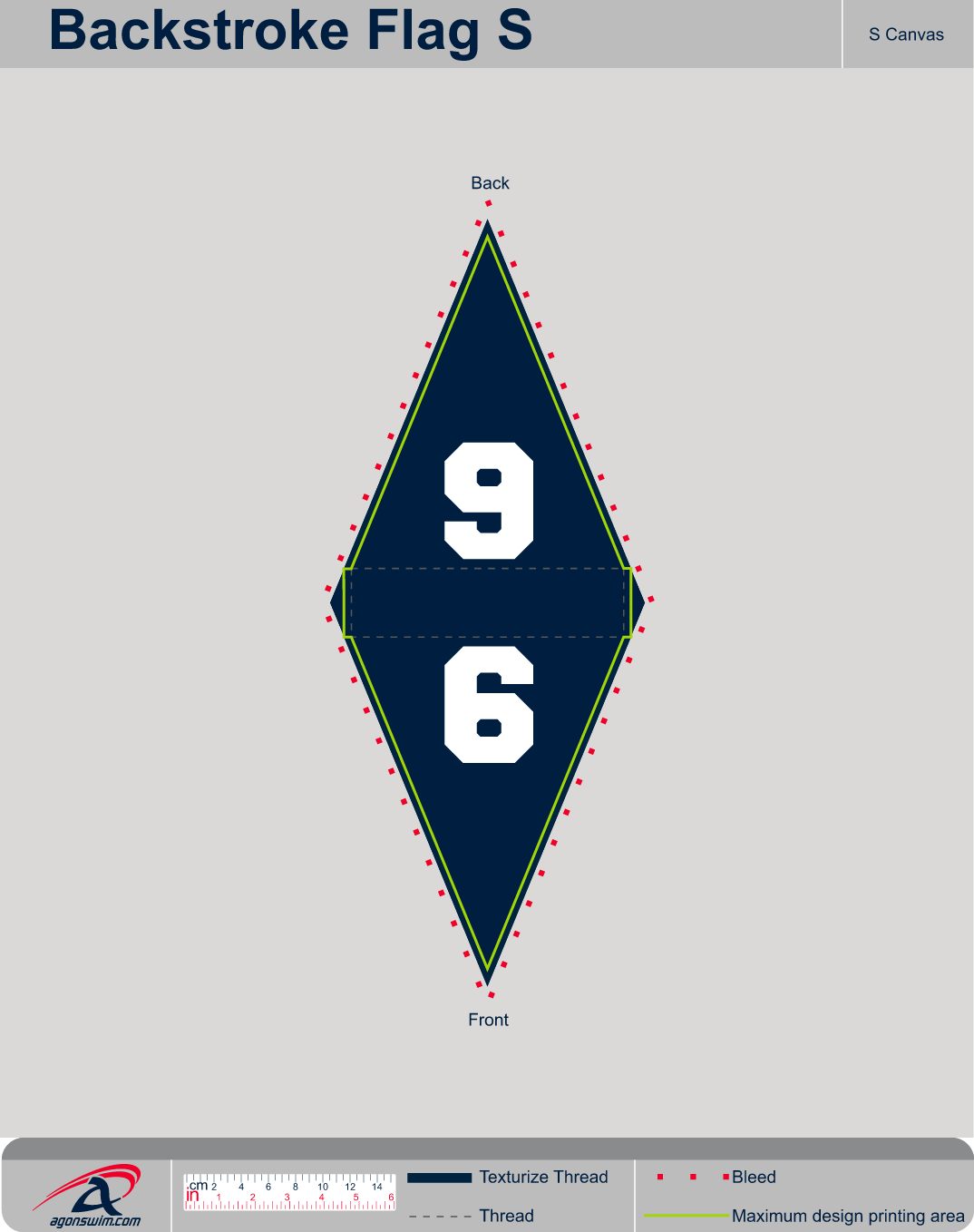 Canvas Backstroke Flag Small (2025) - Agonswim.com