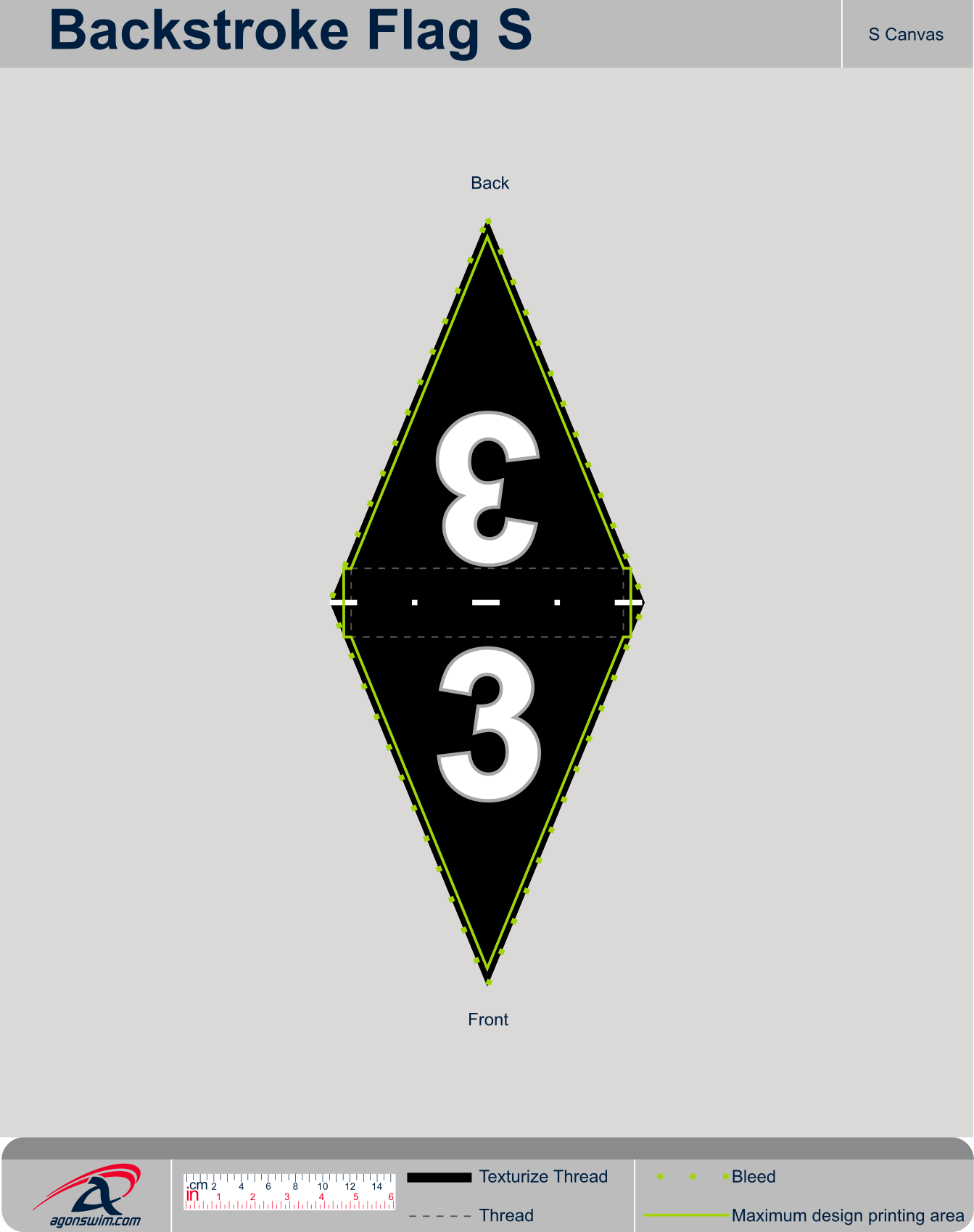 Canvas Backstroke Flag Small (2018) - Agonswim.com