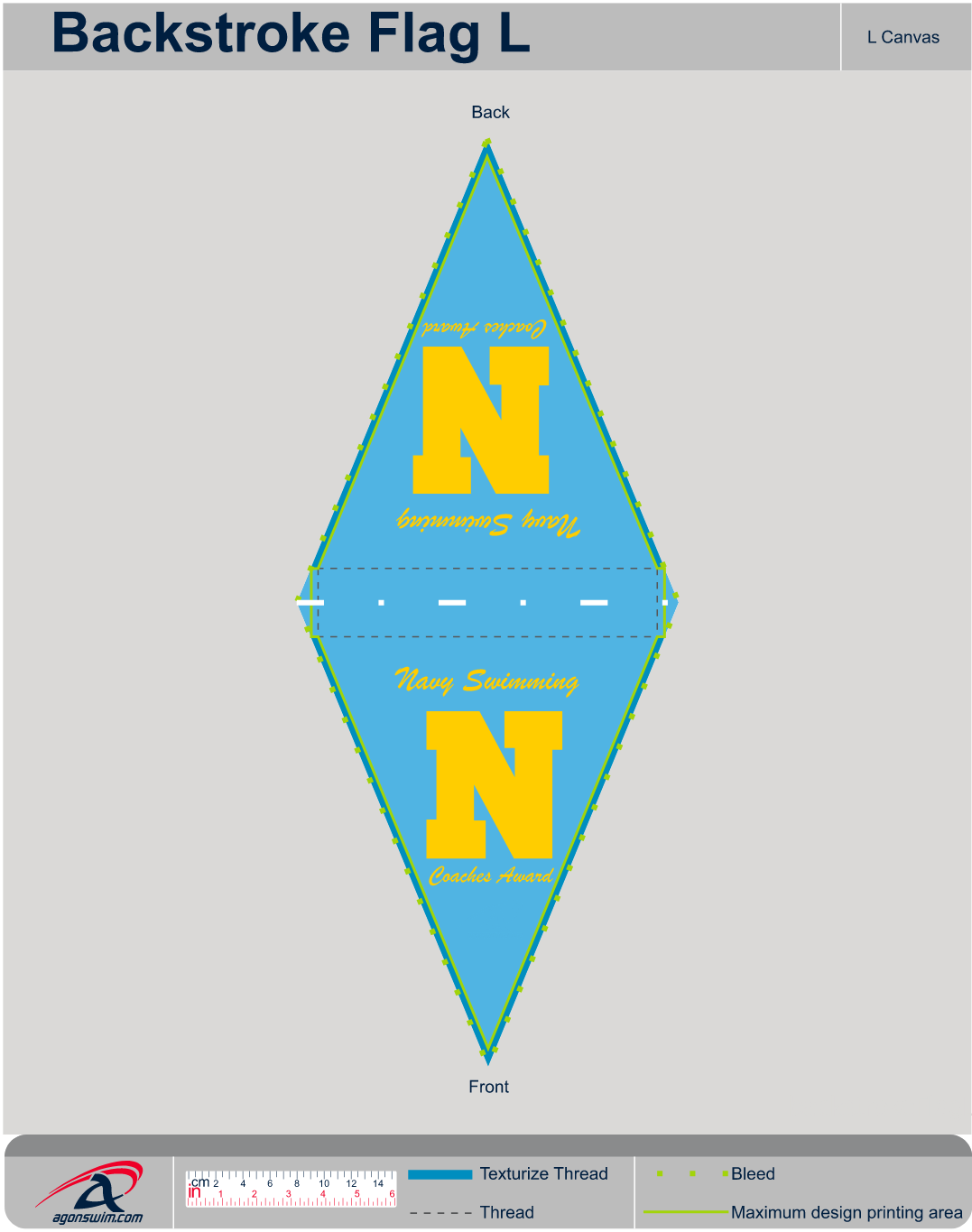 Canvas Backstroke flag large (2023) - Agonswim.com