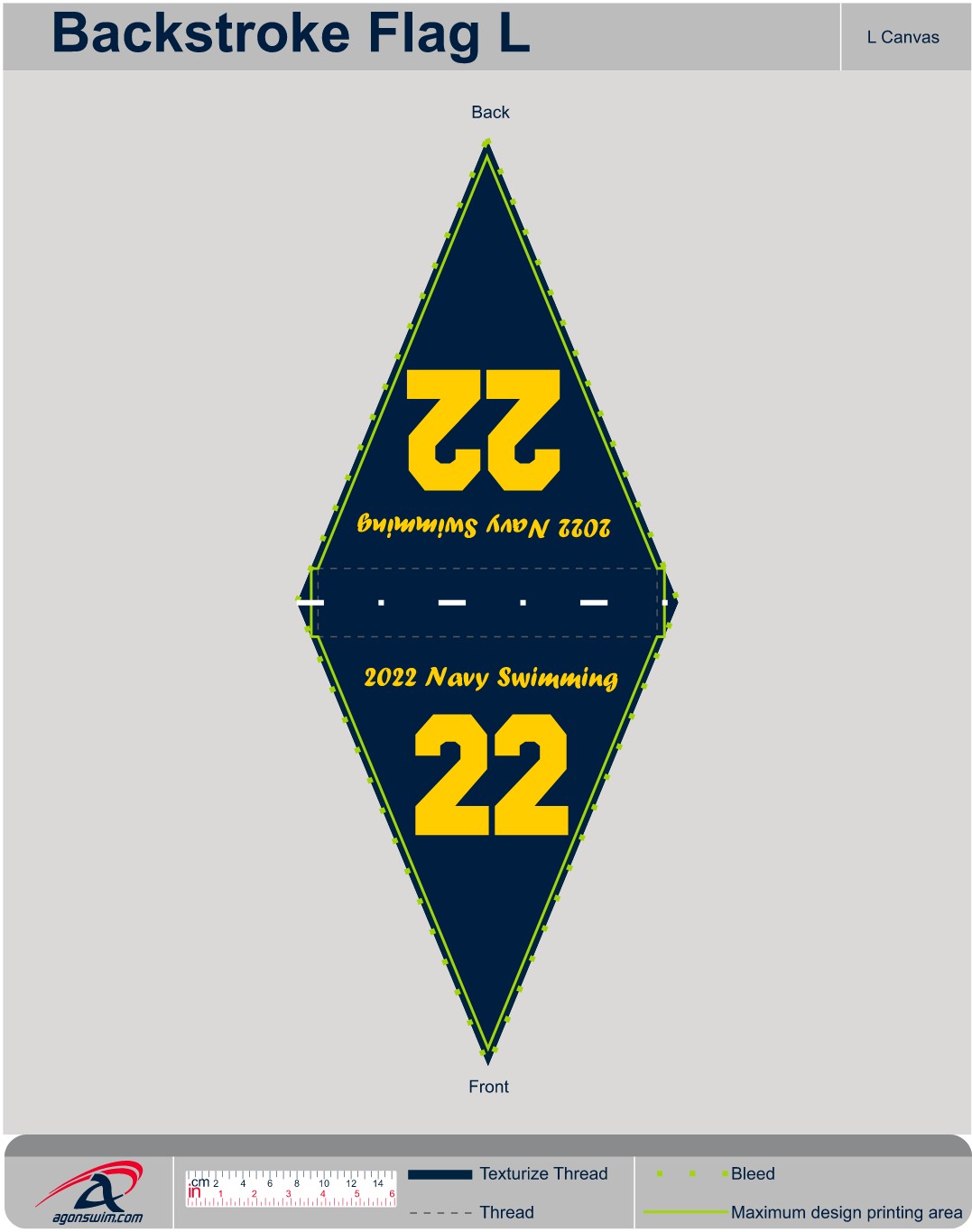 Canvas Backstroke flag large (2022) - Agonswim.com