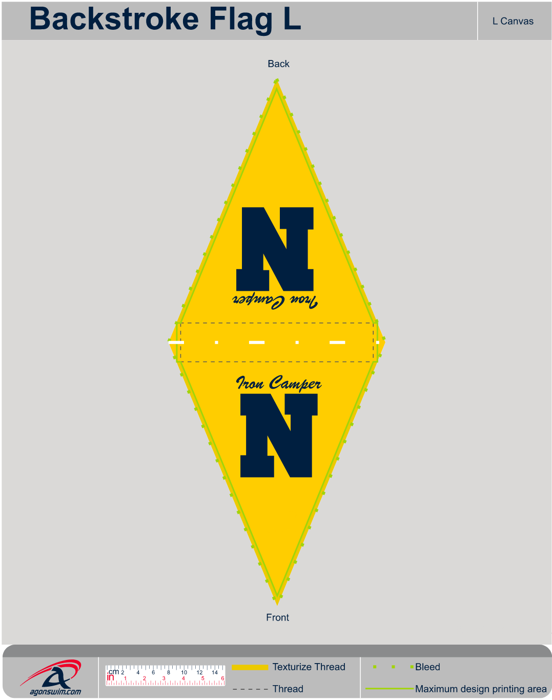 Canvas Backstroke flag large (2023) - Agonswim.com