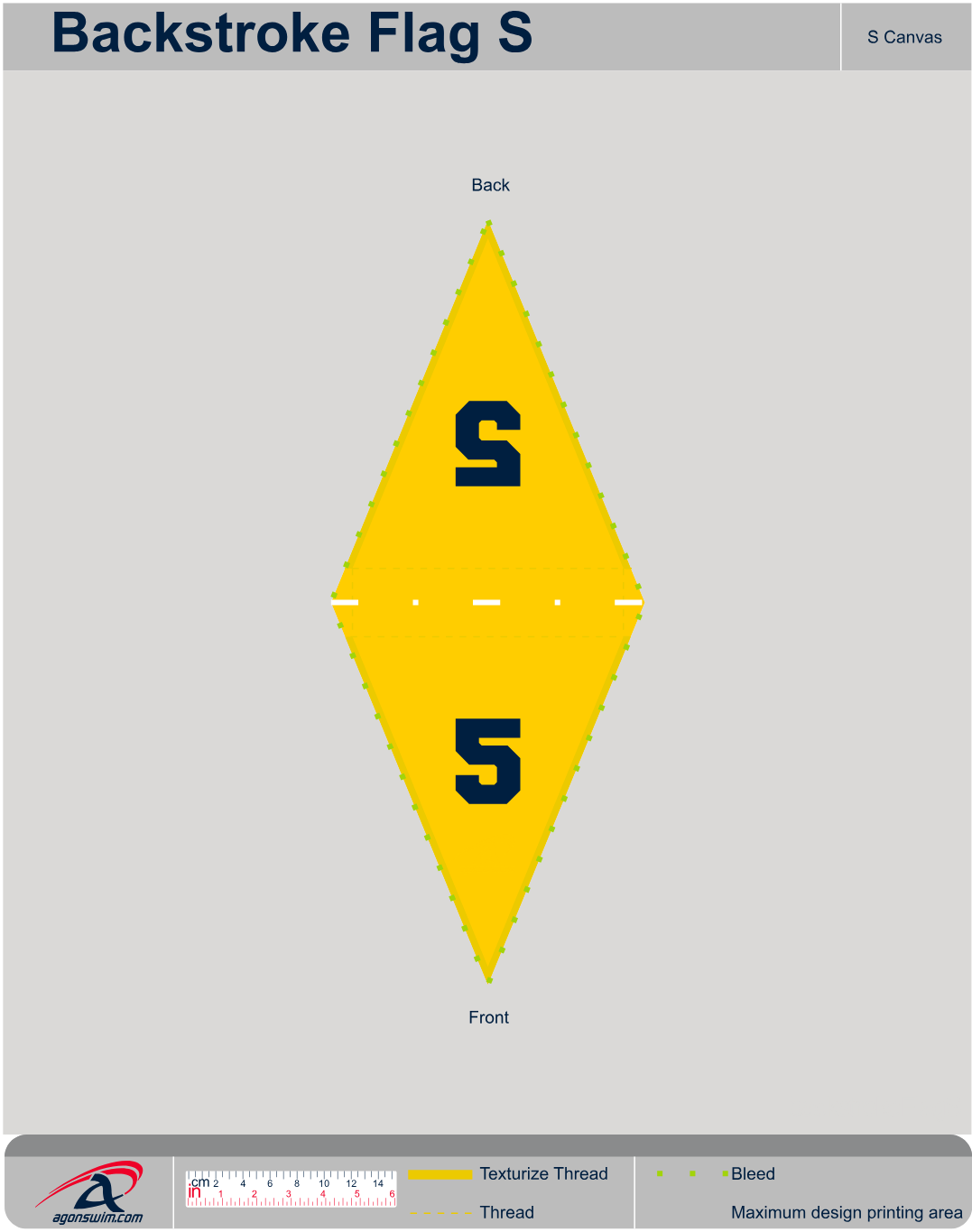 Canvas Backstroke Flag Small (2023) - Agonswim.com