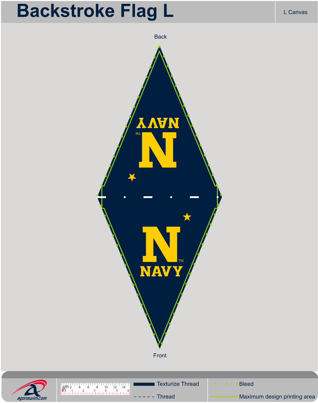 Canvas Backstroke flag large (2023) - Agonswim.com