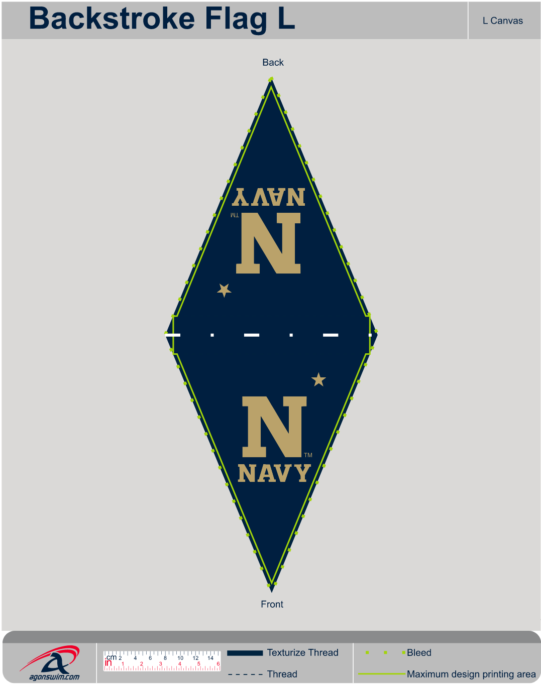 Canvas Backstroke flag large (2023) - Agonswim.com