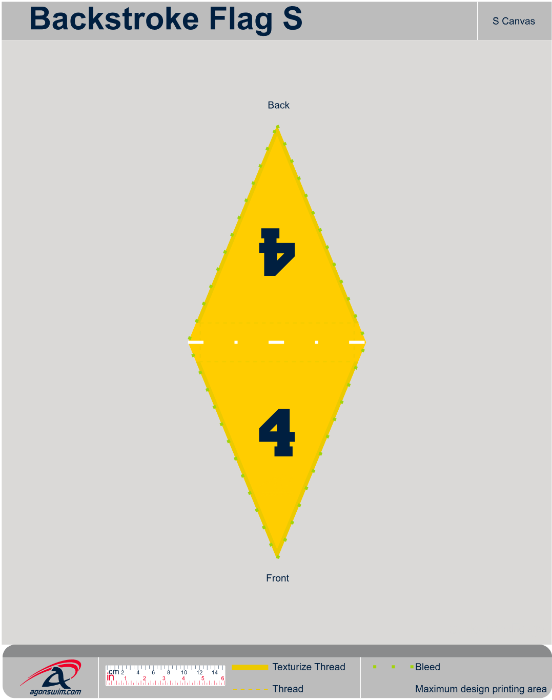 Canvas Backstroke Flag Small (2023) - Agonswim.com