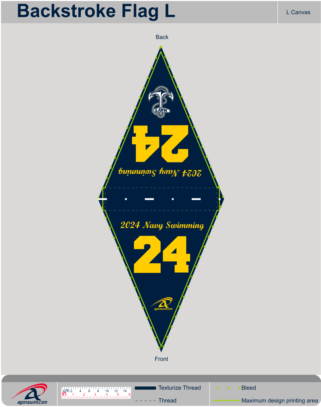 Canvas Backstroke flag large (2024) - Agonswim.com