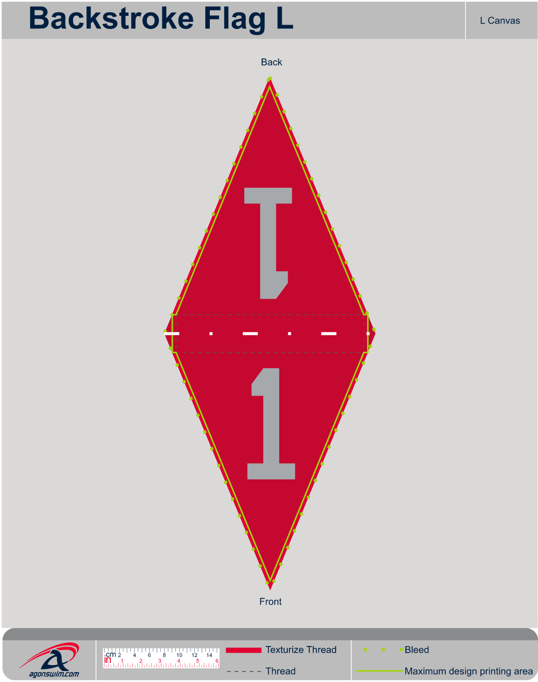 Canvas Backstroke flag large (2023) - Agonswim.com