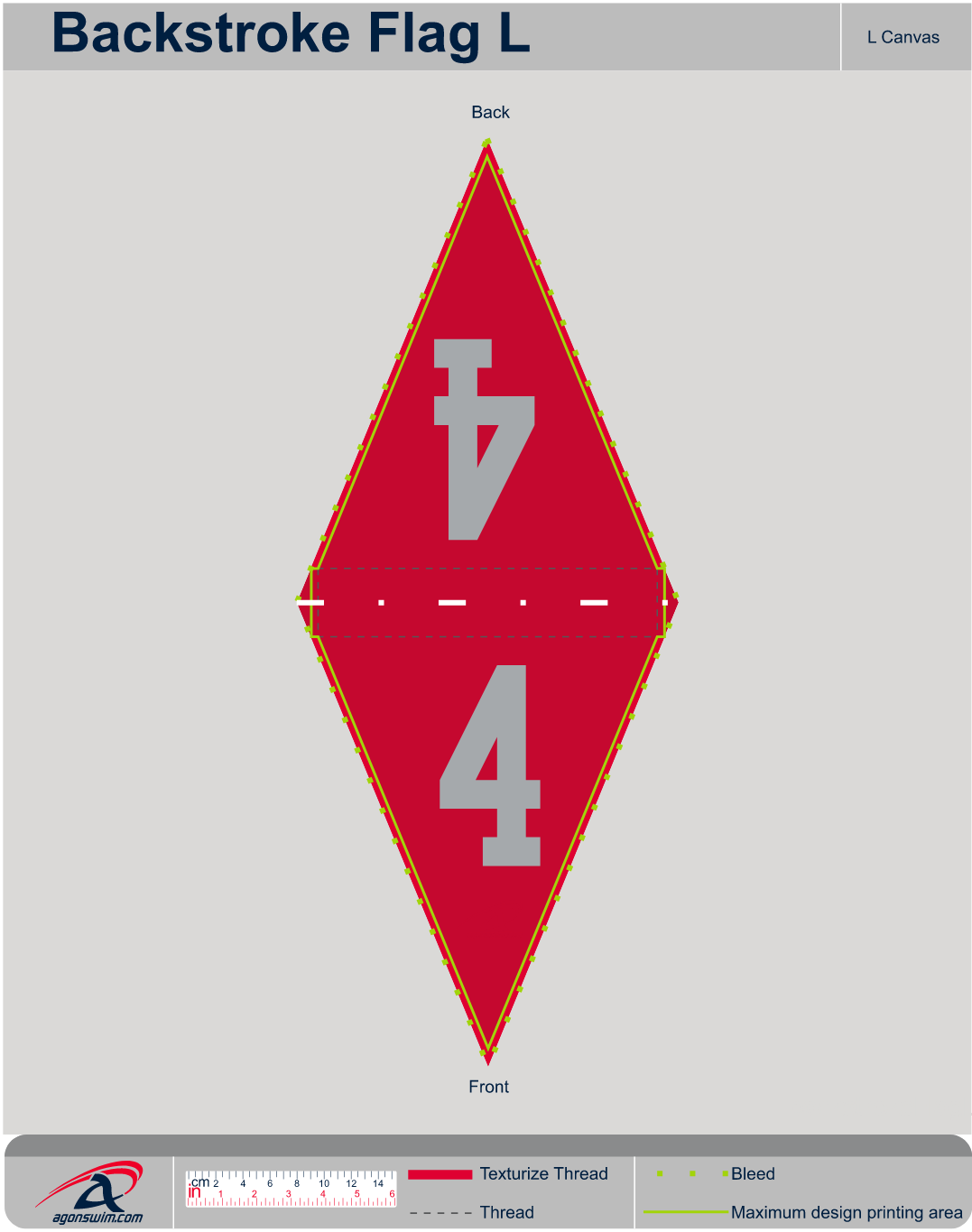 Canvas Backstroke flag large (2023) - Agonswim.com