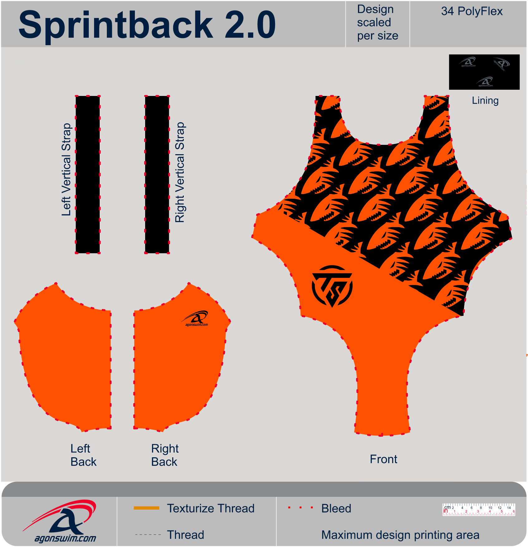 PolyFlex SprintBack 2.0 Fully Front and Back Lined (2023) - Agonswim.com