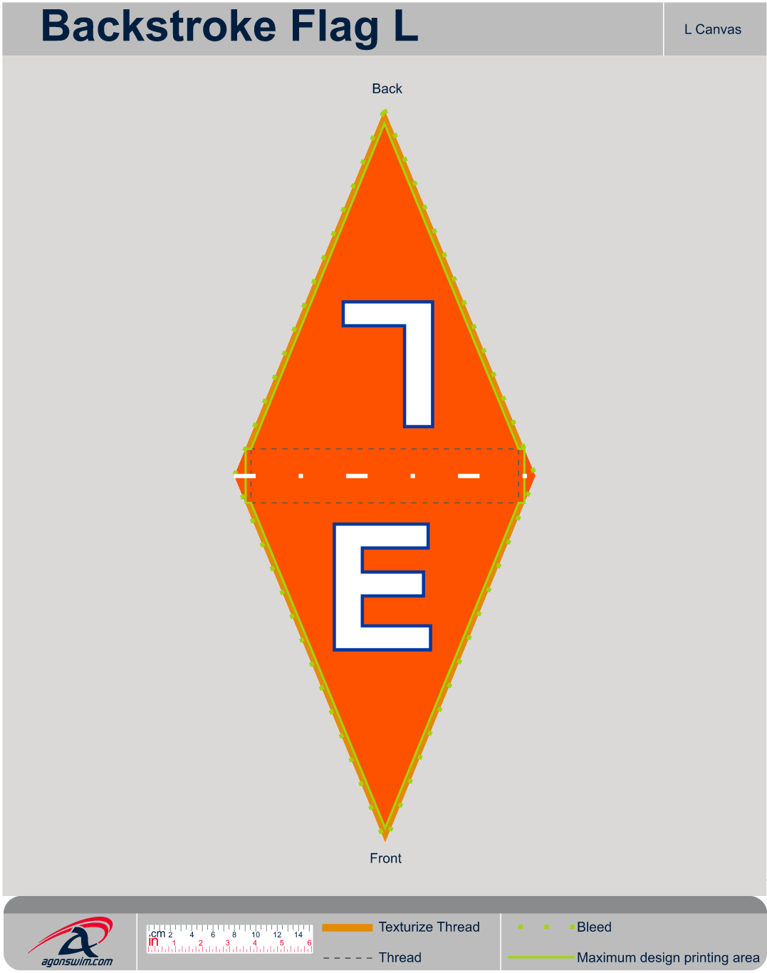 Canvas Backstroke flag large (2022) - Agonswim.com