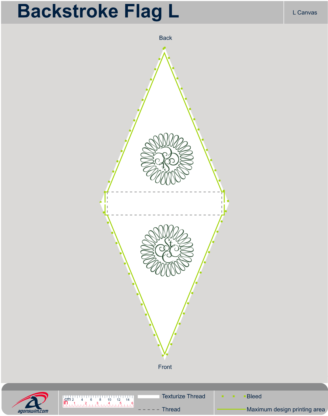 Canvas Backstroke flag large (2022) - Agonswim.com