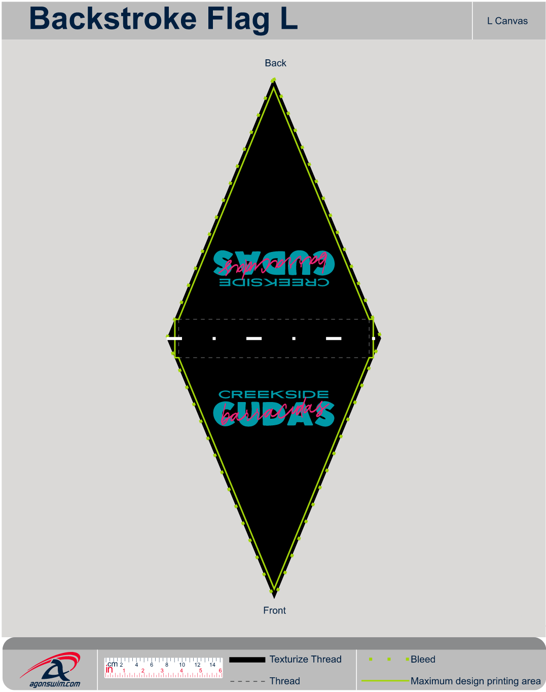 Canvas Backstroke flag large (2023) - Agonswim.com