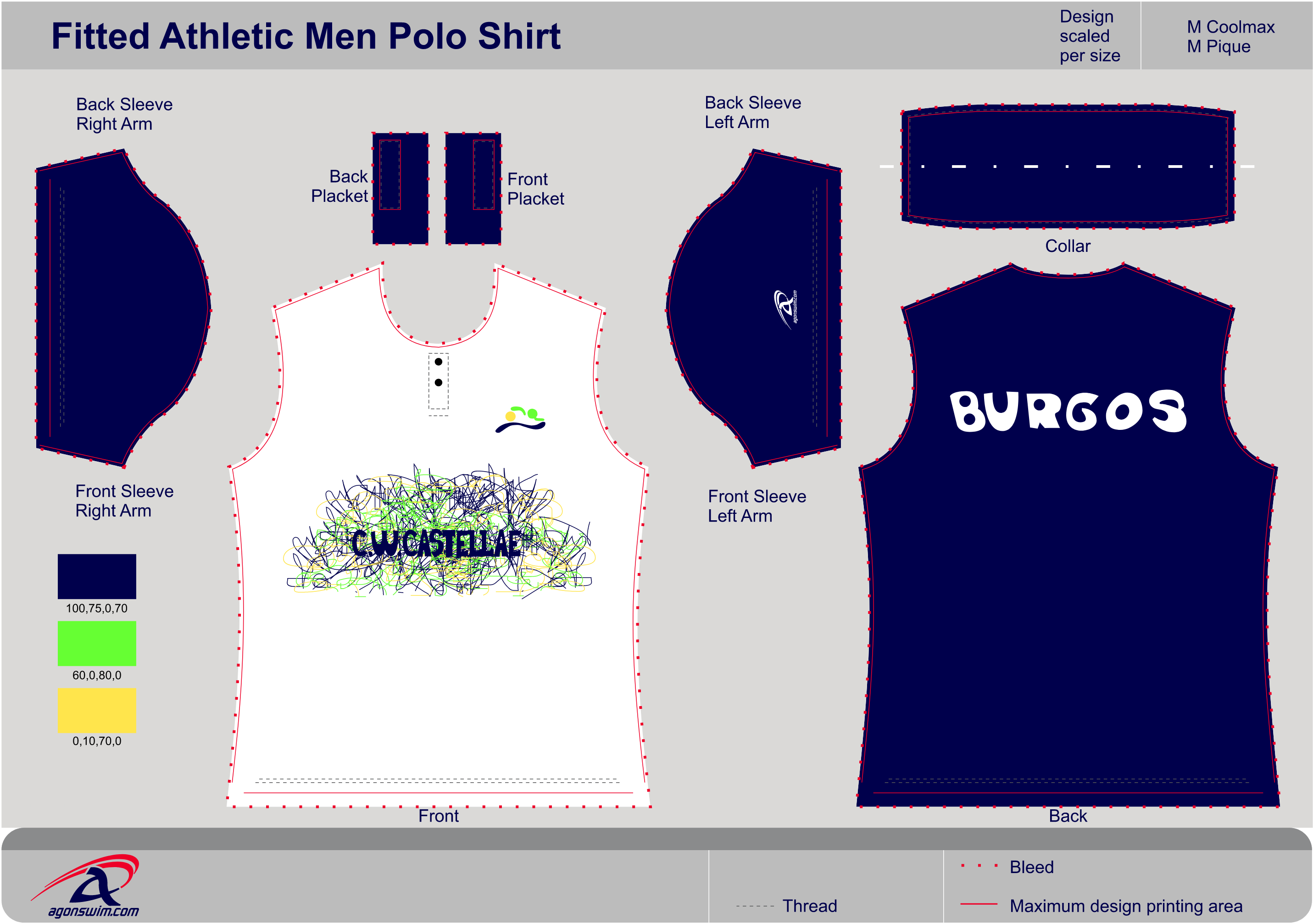 Coolmax Fitted Athletic Male Polo Shirt (2021) - Agonswim.com