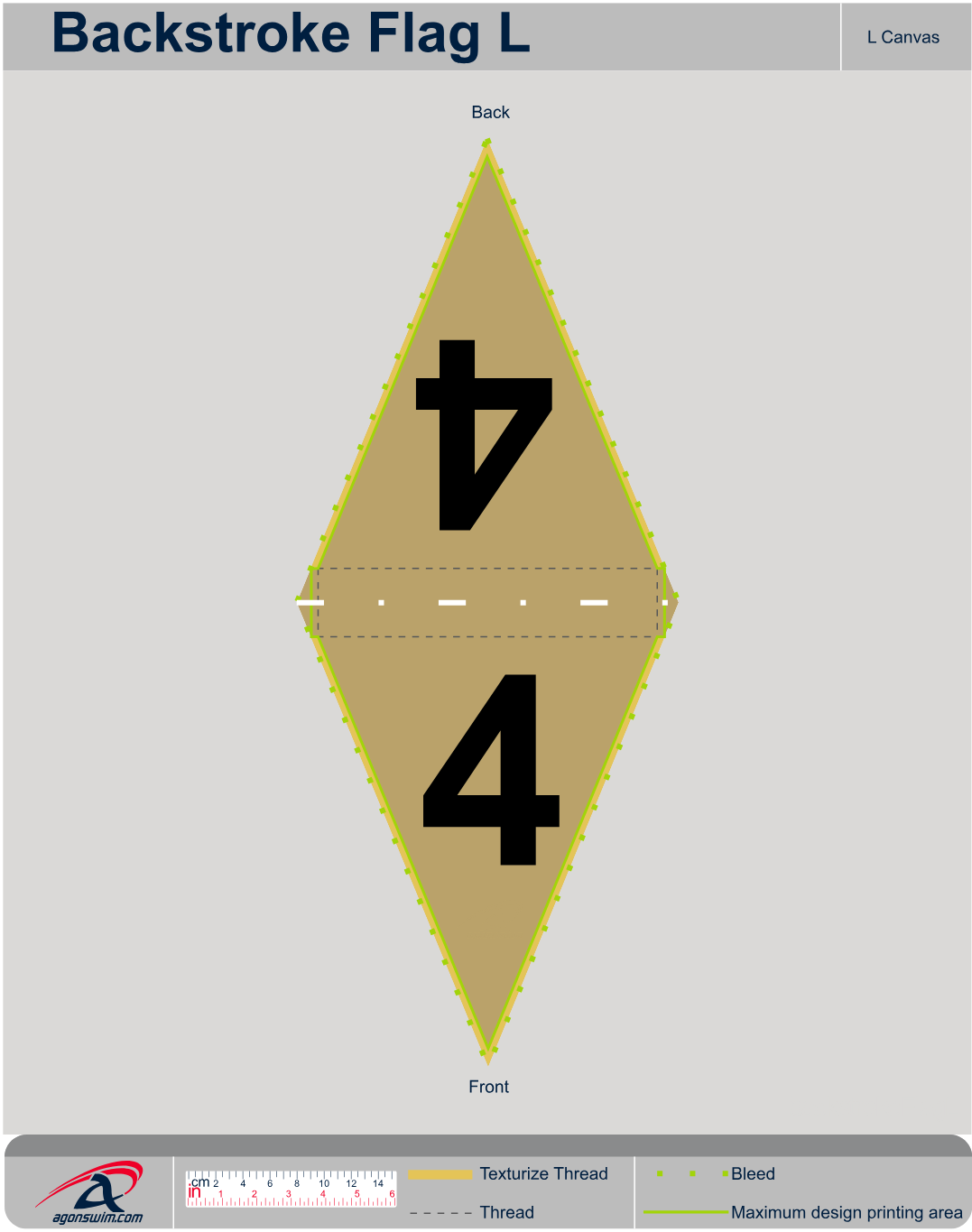 Canvas Backstroke flag large (2023) - Agonswim.com