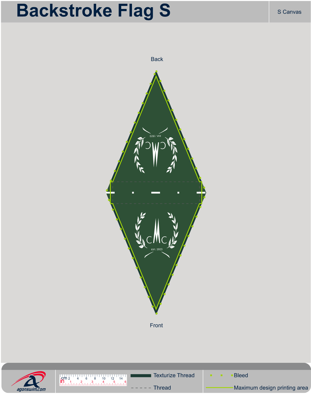 Canvas Backstroke Flag Small (2021) - Agonswim.com