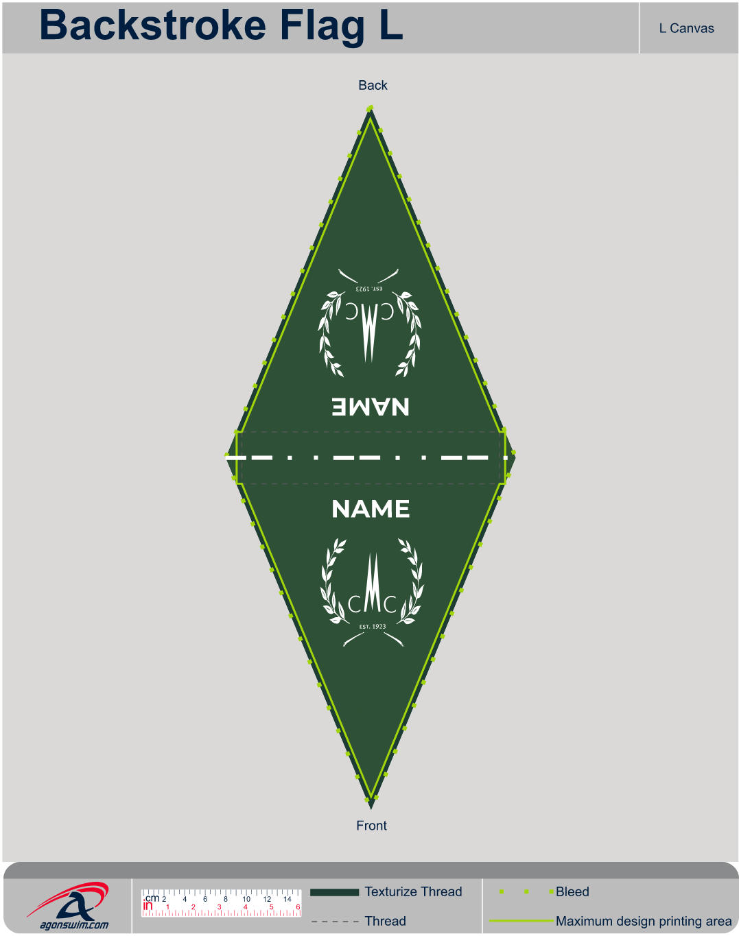 Canvas Backstroke flag large (2021) - Agonswim.com
