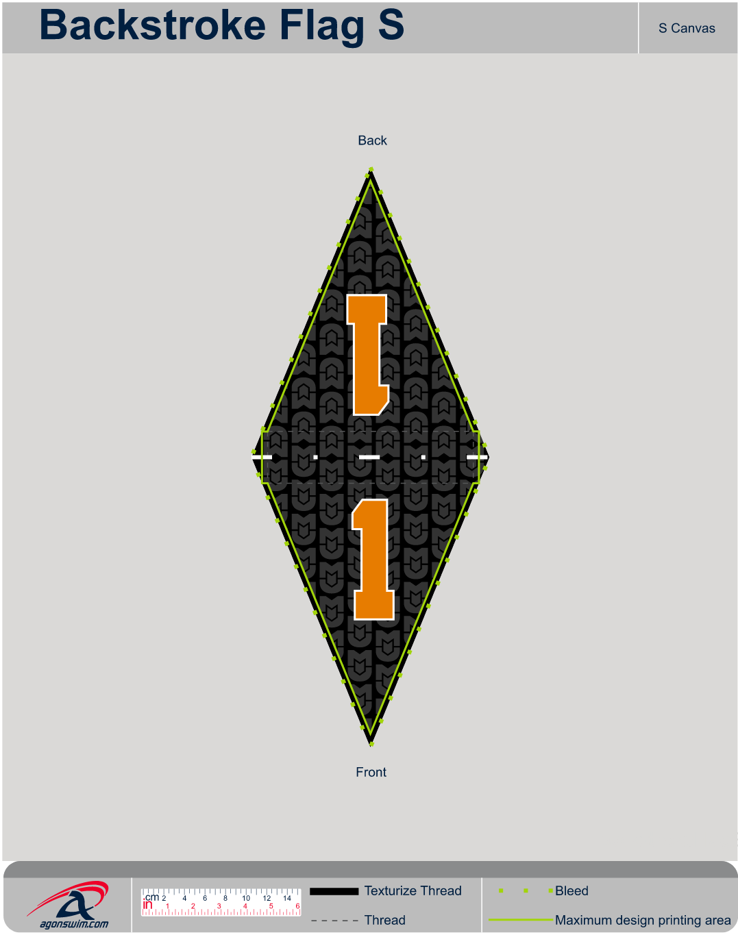 Canvas Backstroke Flag Small (2022) - Agonswim.com