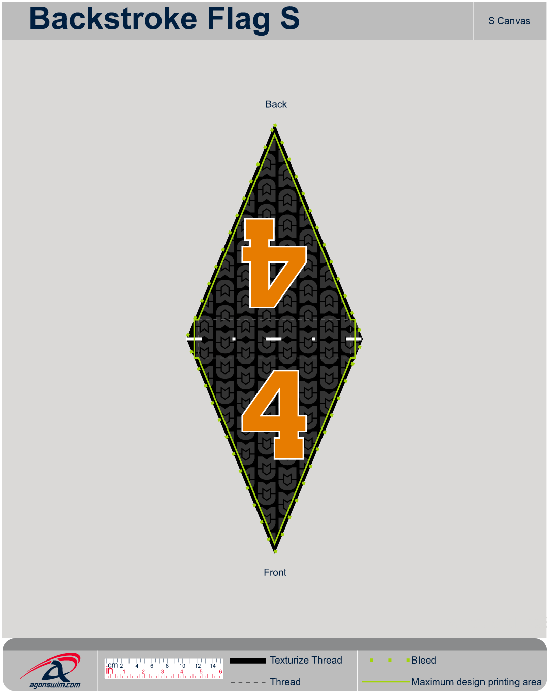 Canvas Backstroke Flag Small (2022) - Agonswim.com